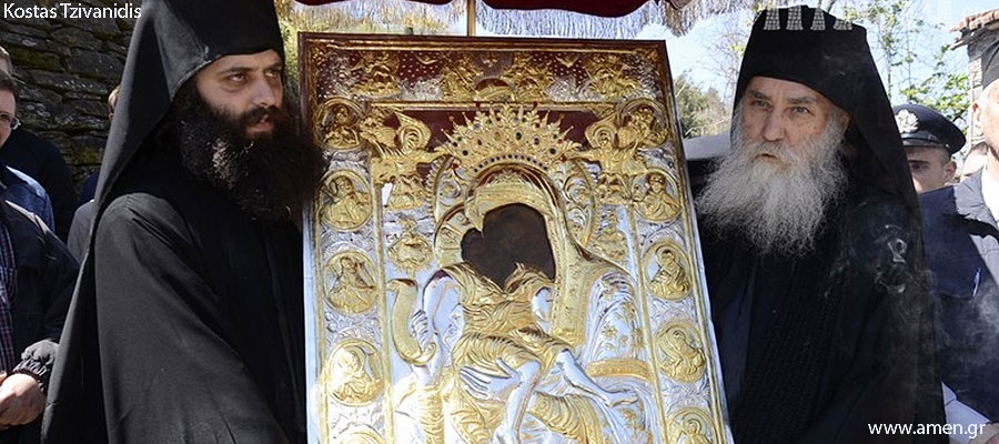 Η Ιερά Εικόνα Παναγίας «Άξιον Εστίν» από το Πρωτάτο του Αγίου Όρου στην ...