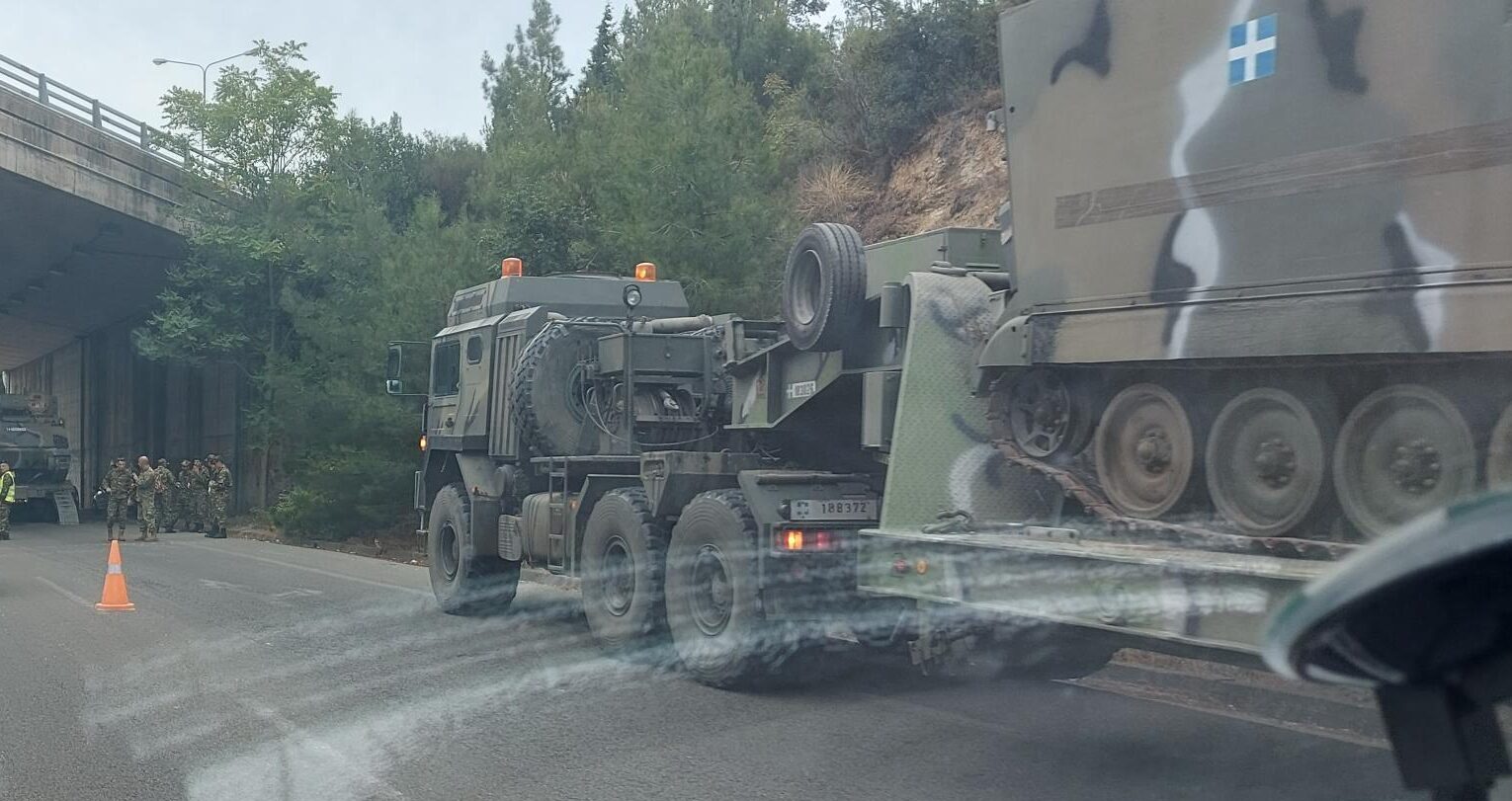 ΚΑΒΑΛΑ – Στρατός και νταλίκες με τεθωρακισμένα στον Άγιο Σίλλα